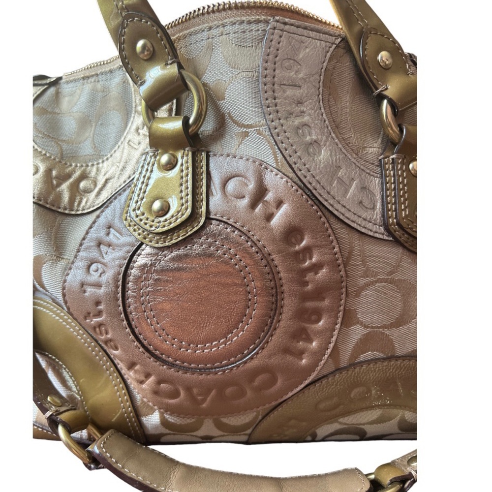 Authentic Coach Gold Monogram Purse - Gem